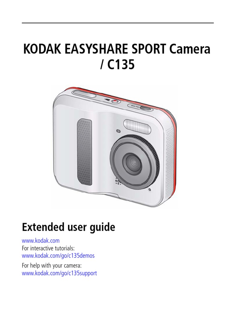 Kodak Easyshare Sport Camera / C135: Extended User Guide | PDF | Secure ...