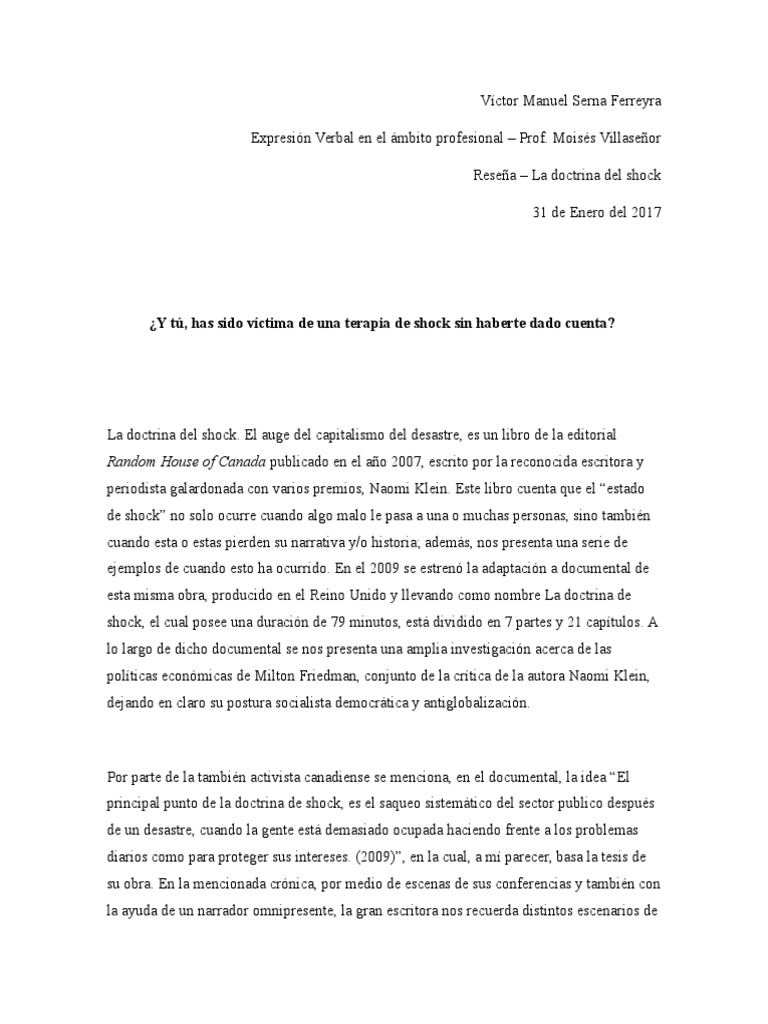 La Doctrina Del Shock | PDF | Augusto Pinochet | Margaret Thatcher