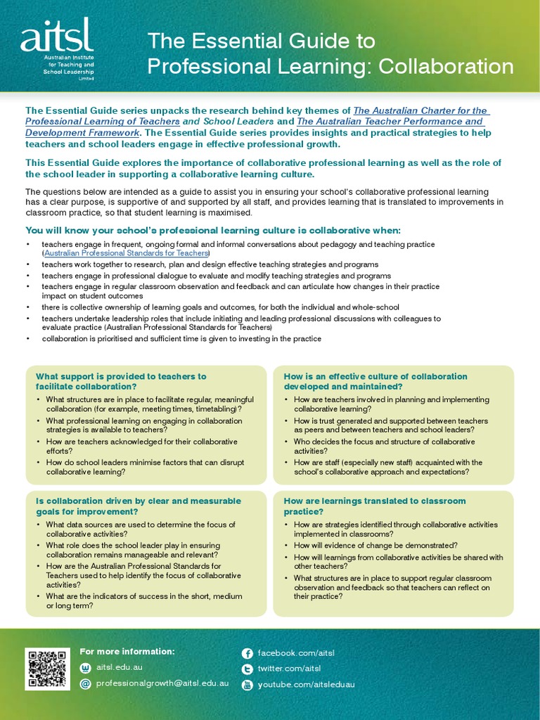 The Essential Guide To Professional Learning - Collaboration | PDF ...
