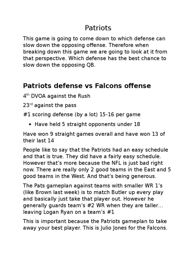 Superbowl Notes | PDF | Atlanta Falcons | New England Patriots