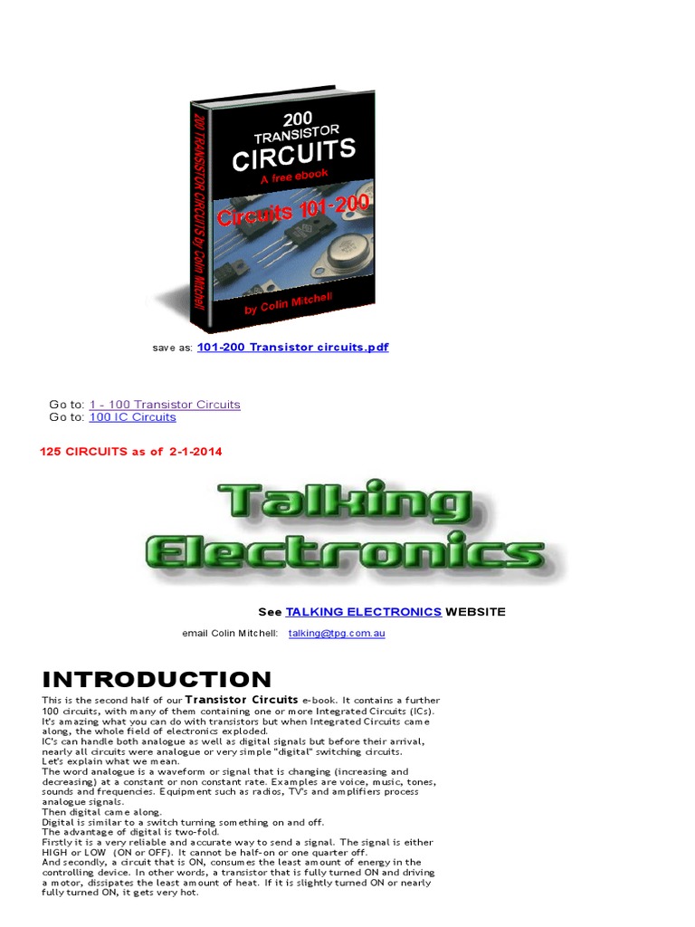 101 - 200 Transistor Circuits | PDF | Capacitor | Integrated Circuit