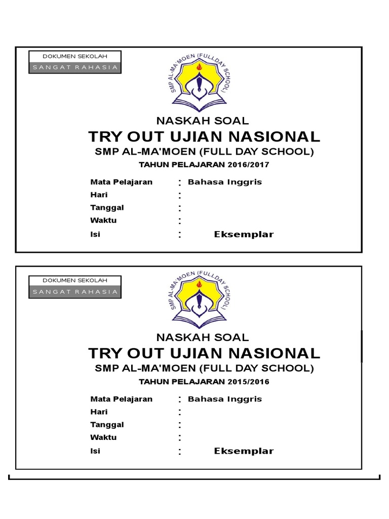 Cover Amplop LJK Try Out | PDF