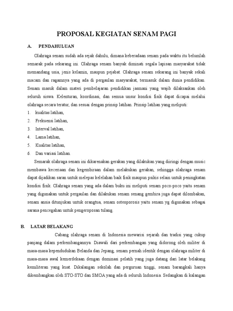 Proposal Kegiatan Senam | PDF