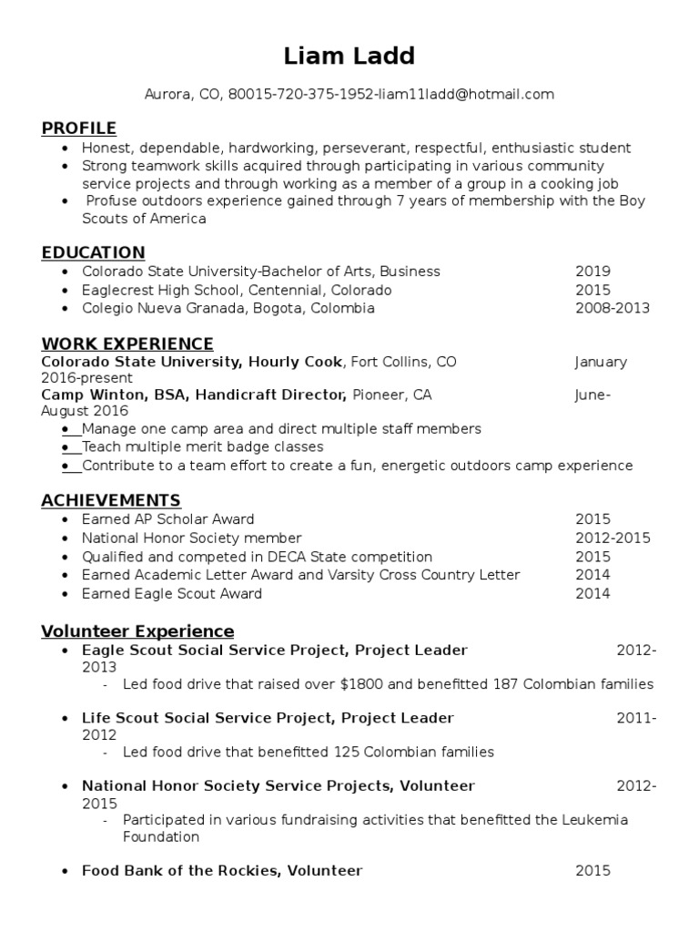 Liam Ladd Resume-Updated October 2016 | PDF | Career & Growth