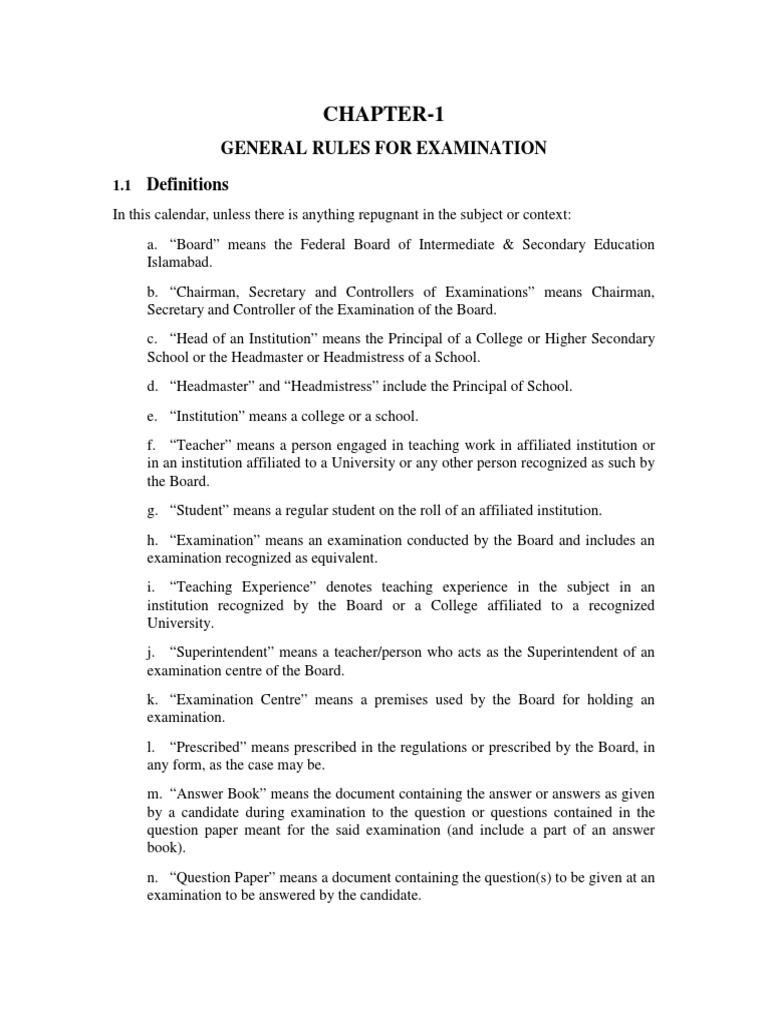 General Rules For Examination PDF | PDF | University And College ...