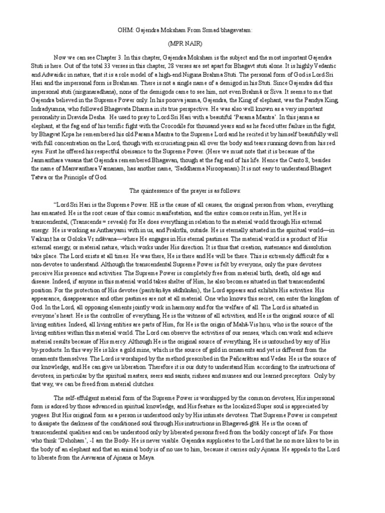 Gajendra Stuti | Download Free PDF | Transcendence (Religion ...