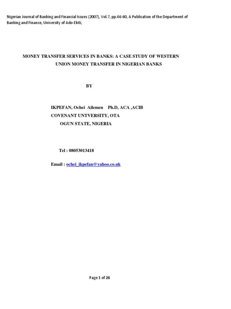 Money Transfer Services in Banks 2 PDF | PDF | Wire Transfer | Western ...