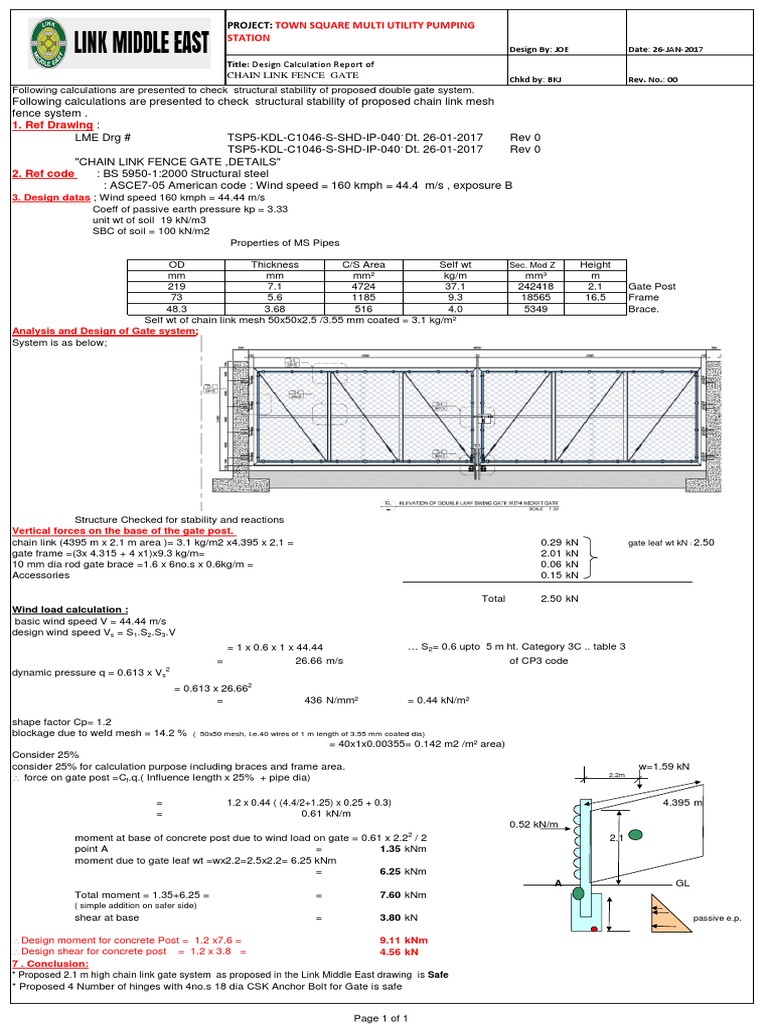 Design Calculation For Gate | PDF | Mechanical Engineering | Engineering