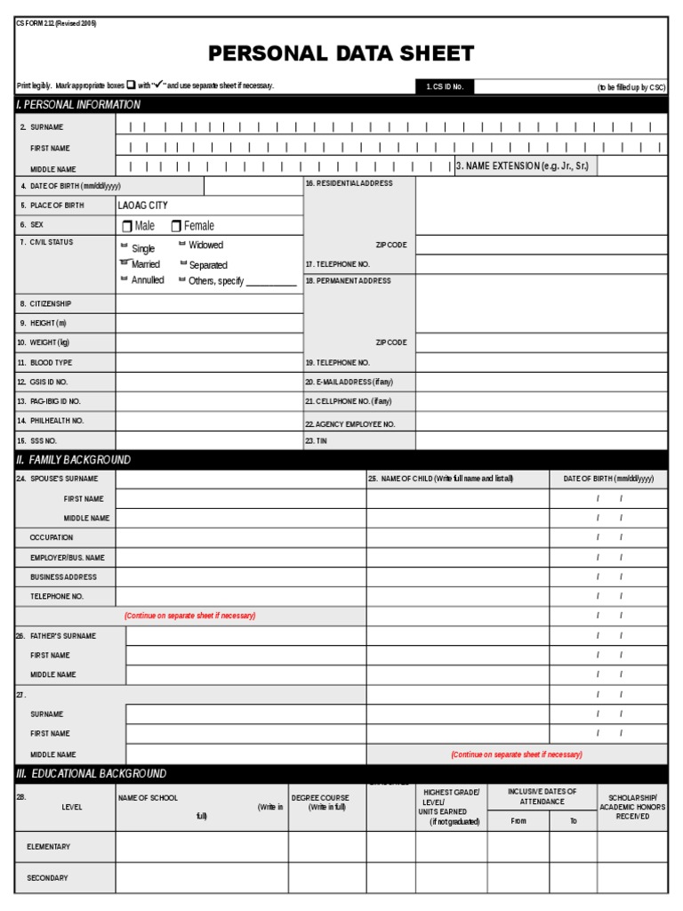 PDS Form | PDF | Virtue | Justice