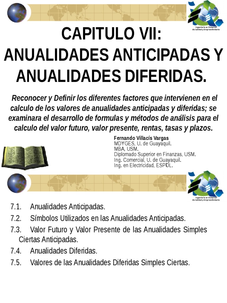 Anualidades Anticipadas y Anualidades Diferidas | PDF | Seguro | Servicios financieros