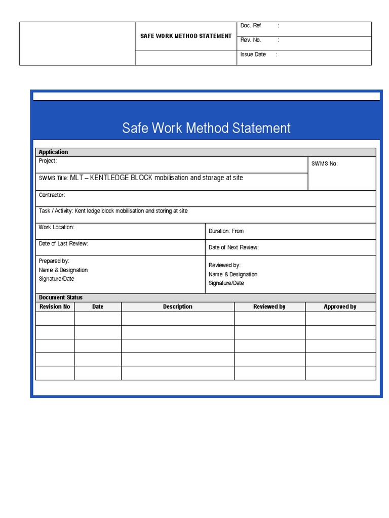 SWMS Mobilisation of Blocks For MLT TEST RK | PDF | Crane (Machine) | Risk