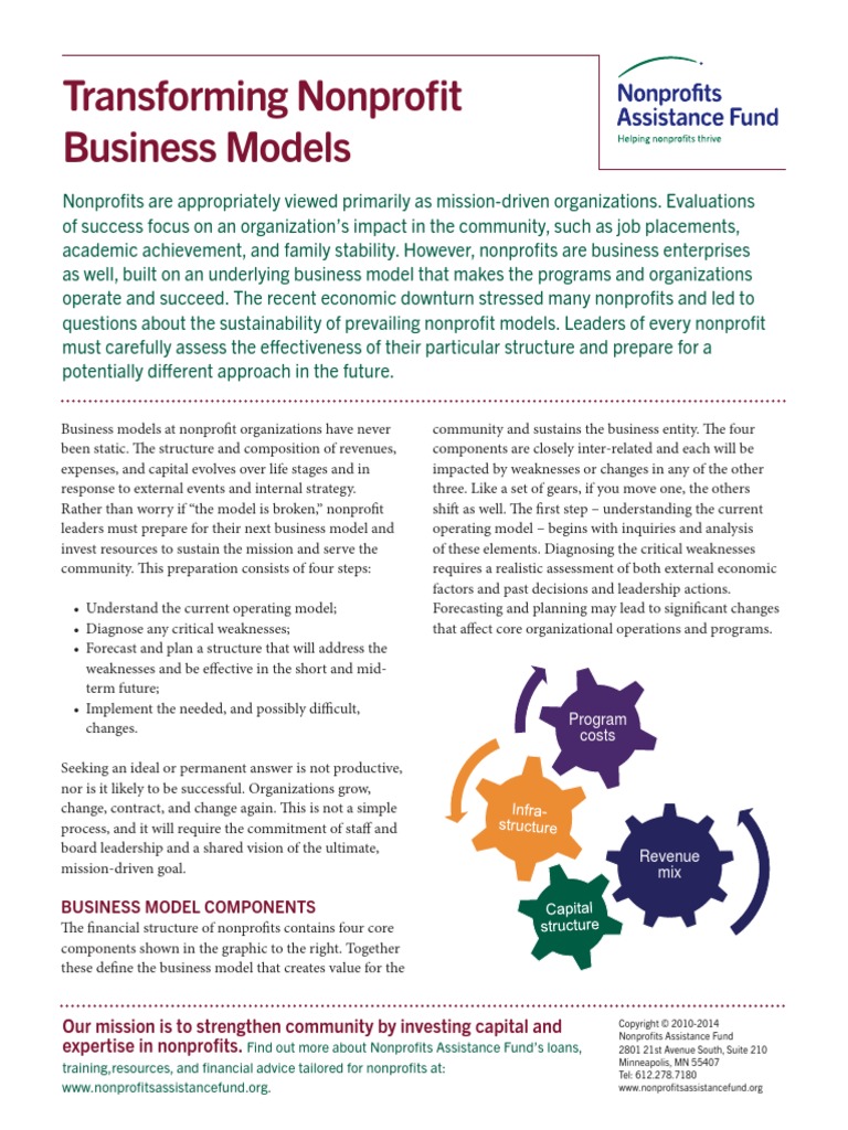 Transforming Nonprofit Business Models 2014 | Business Model | Market ...