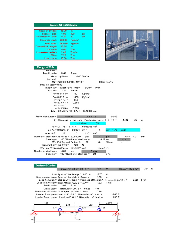 Design of RCC Bridge: Ds Ls | PDF