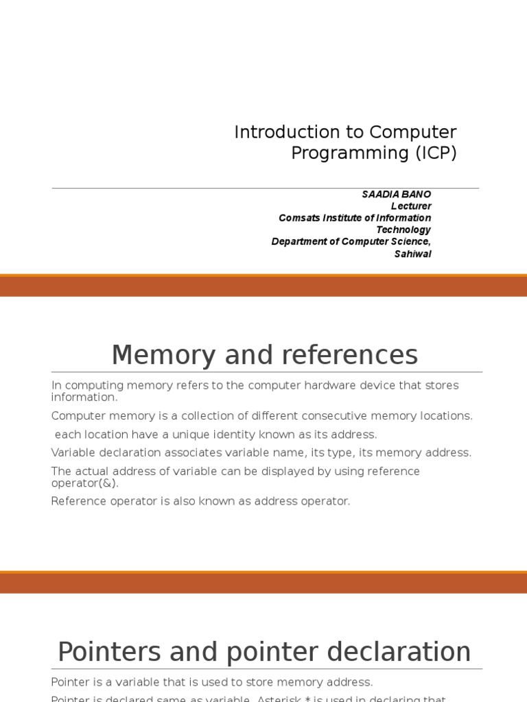 Introduction To Computer Programming (ICP) | PDF