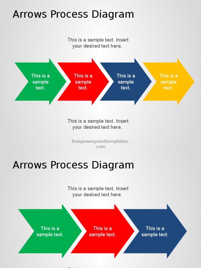 Arrows Process Diagram: This Is A Sample Text. Insert Your Desired Text ...