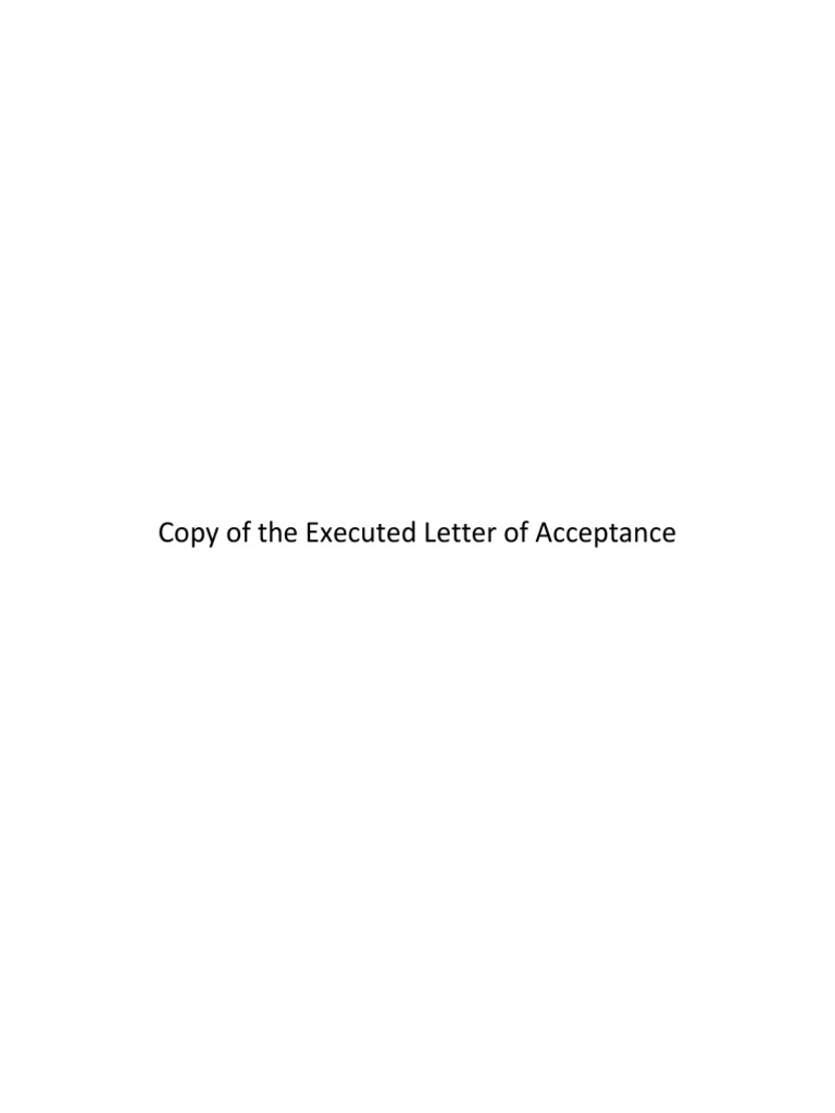 The Executed Letter of Acceptance | PDF