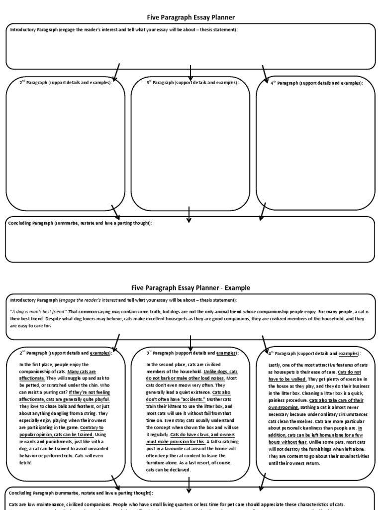 Five Paragraph Essay Planning Guide | PDF | Cats | Essays