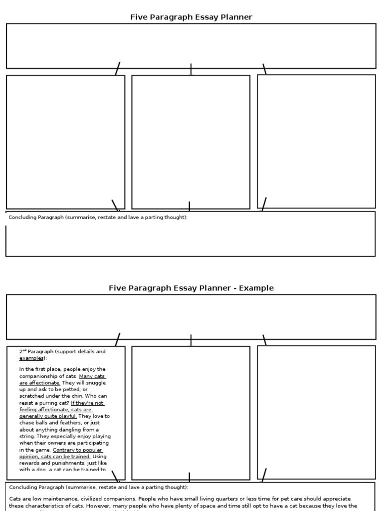 Five Paragraph Essay Planner | Download Free PDF | Cats | Essays
