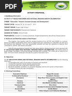 ACTIVITY DESIGN Reading Month | PDF | Teachers | Communication