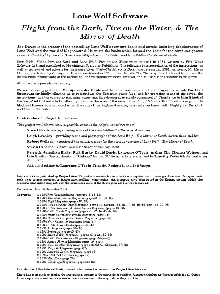 LW Software | PDF | Gaming | Video Games