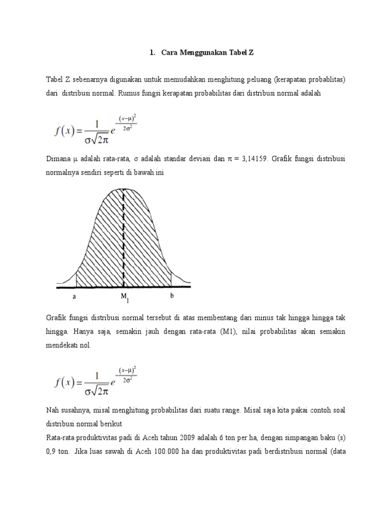Cara Menggunakan Tabel Z | PDF