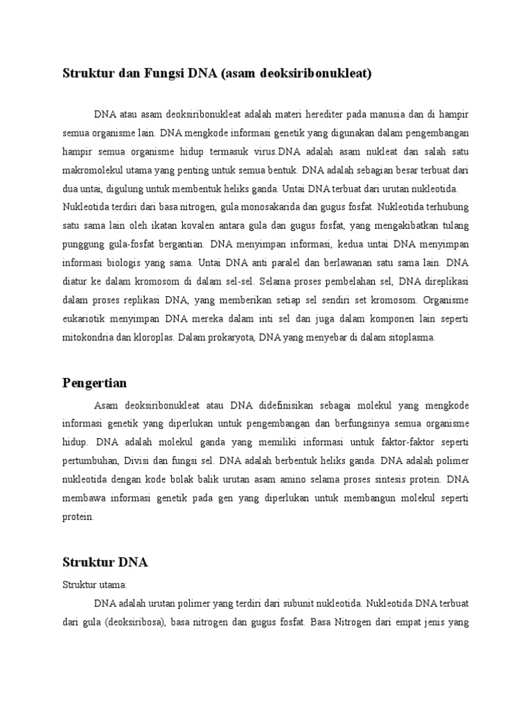Struktur Dan Fungsi Dna Pdf
