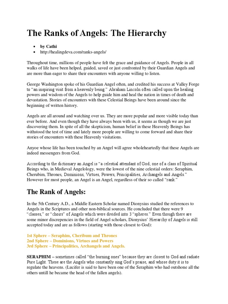 The Ranks of Angels | Angel | Religious Belief And Doctrine | Free 30 ...