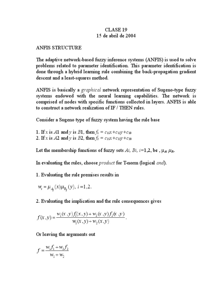 Anfis Structure | PDF | Fuzzy Logic | Artificial Neural Network