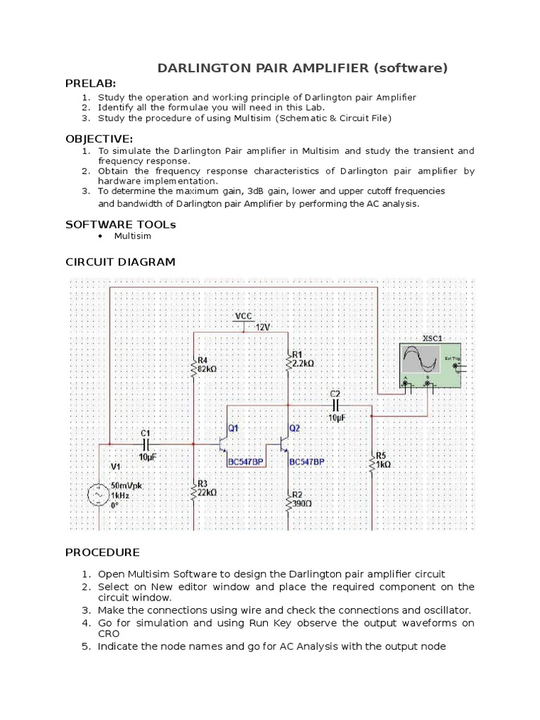 1 Darlington Pair Amplifier | Amplifier | Bandwidth (Signal Processing)