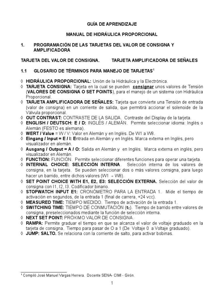 Programación de Tarjetas de Consigna | PDF | Corriente eléctrica ...