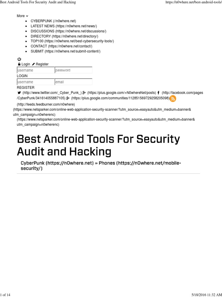Best Android Hacking Tools Overview | PDF | Android (Operating System) | Computer Security