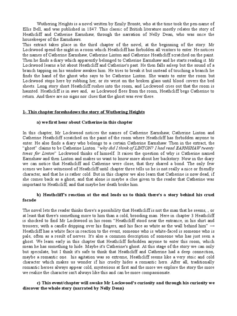 Gothic Secrets of Wuthering Heights | PDF | Heathcliff (Wuthering ...