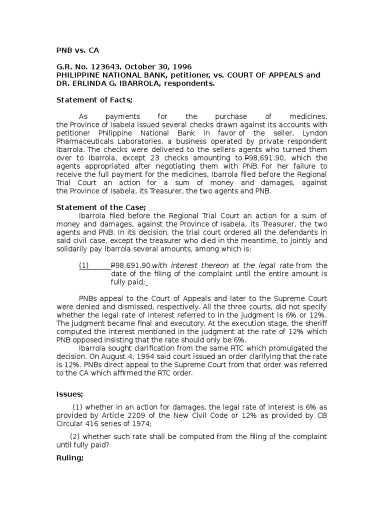 PNB Vs CA | PDF | Loans | Damages
