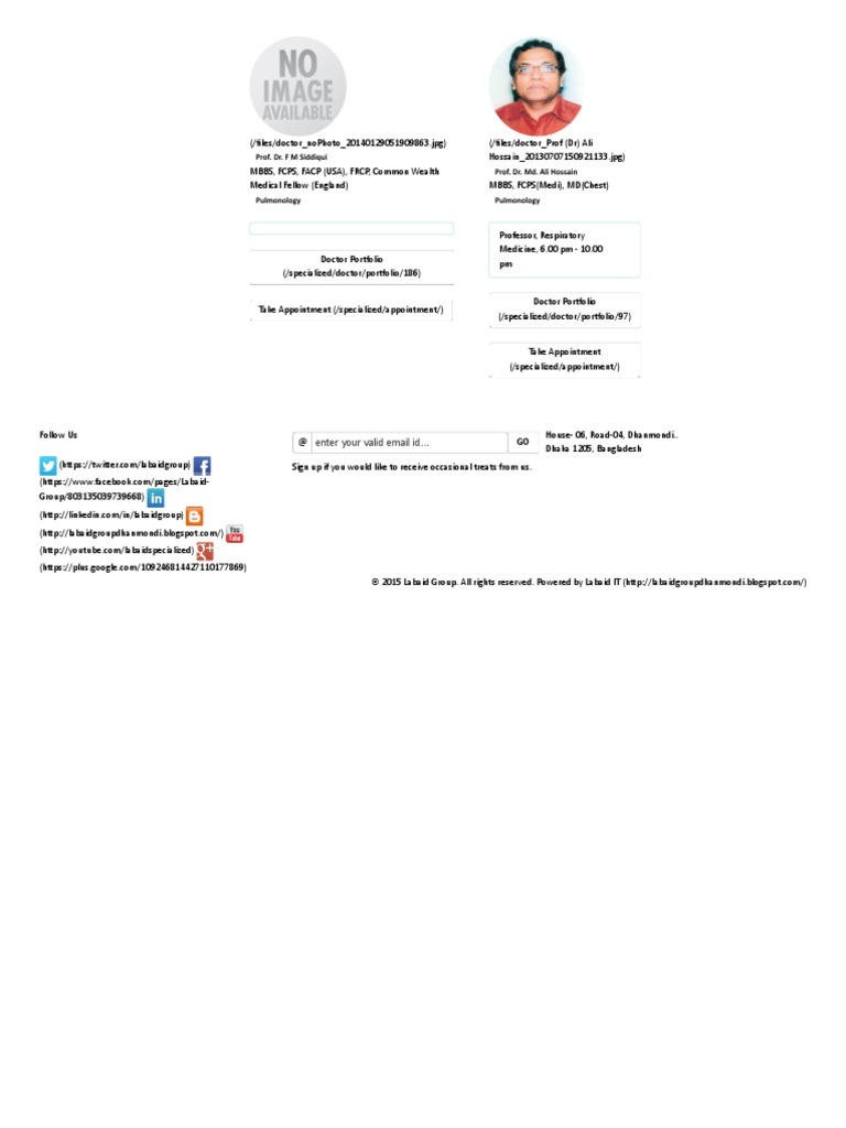 Labaid Specialized Hospital | PDF | Pulmonology | Physician