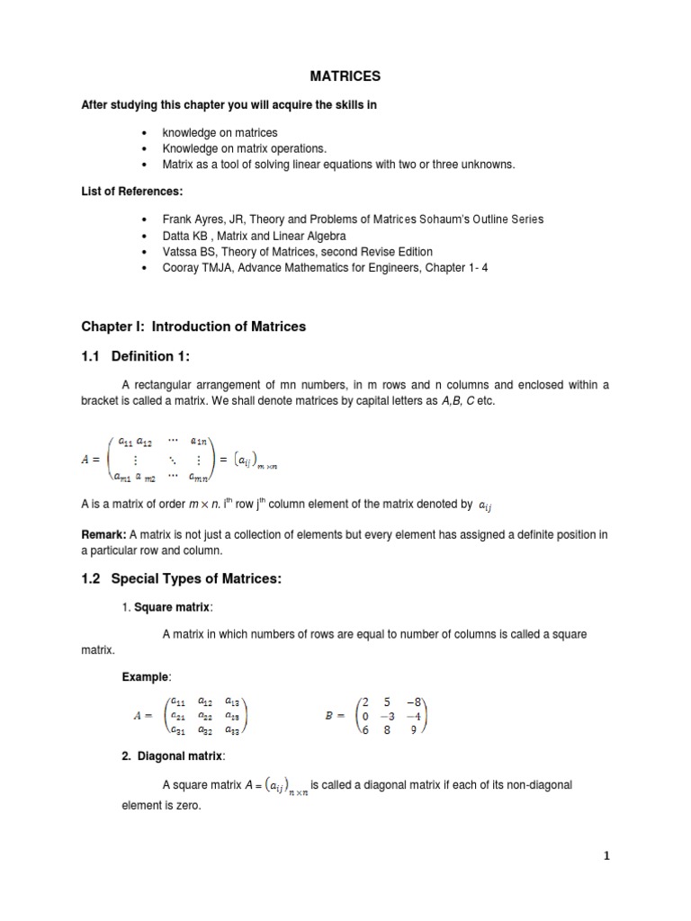 Matrices-Complete Lecture Note PDF | PDF | Eigenvalues And Eigenvectors ... Matrices-Complete Lecture Note PDF | PDF | Eigenvalues And Eigenvectors ...