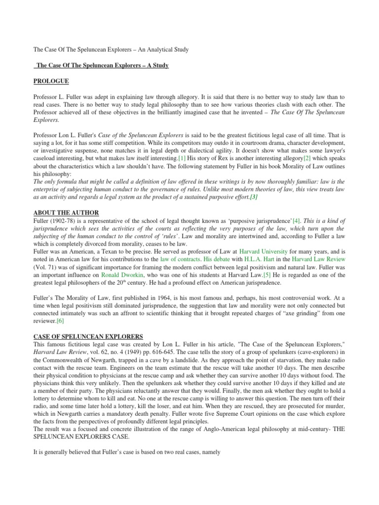 Speluncean Explorers Case Analysis | PDF | Jurisprudence | Precedent