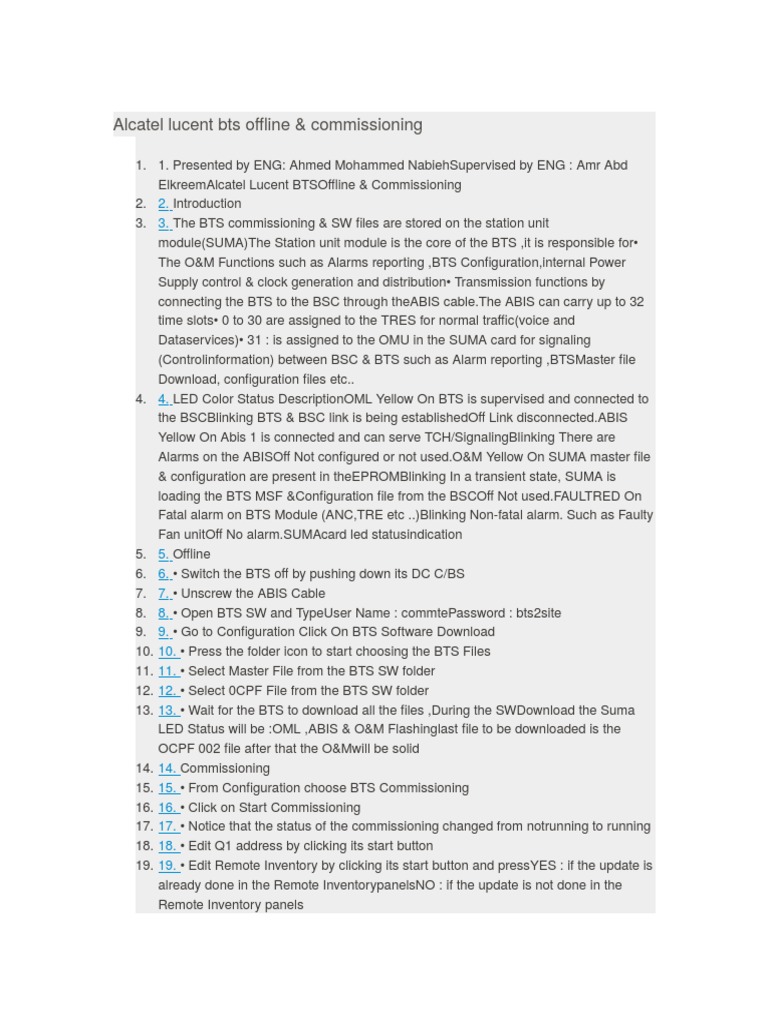 Alcatel BTS | PDF | Electronic Engineering | Computer Hardware