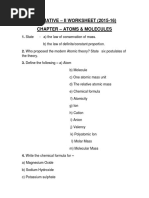 CBSE Class 9 Science Worksheet - Structure of Atom | PDF | Atoms ...