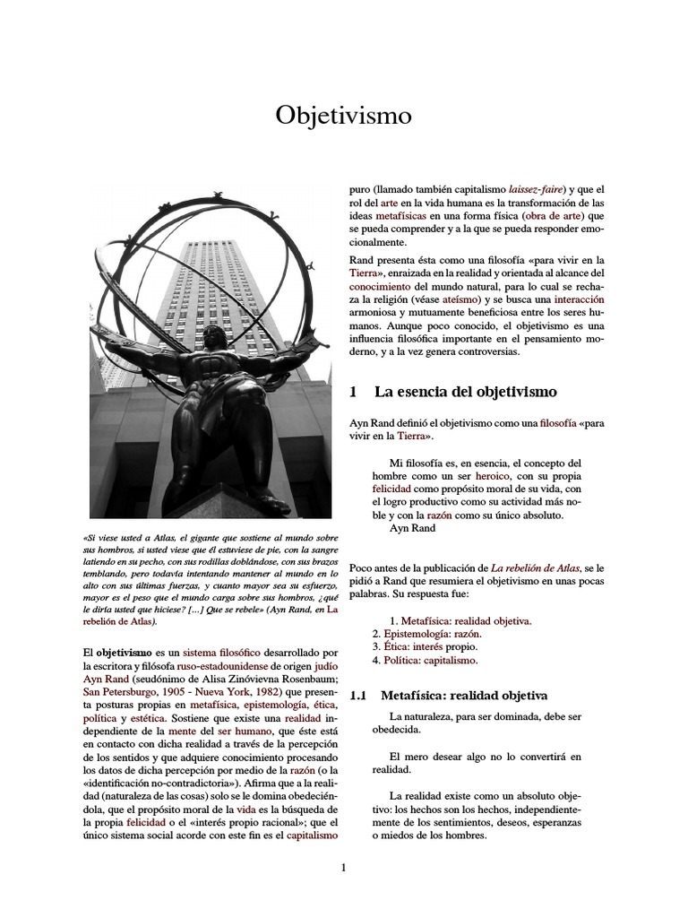 Objetivismo | PDF | Objetivismo (Ayn Rand) | Filosofía