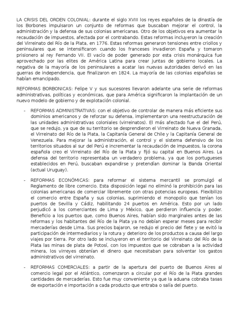 La Crisis Del Orden Colonial | PDF | Imperio español | revolución Francesa