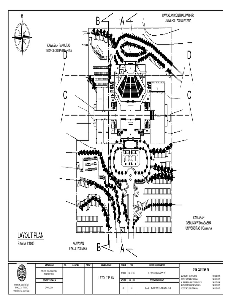 Layout Plan: Kawasan Central Parkir Universitas Udayana | PDF