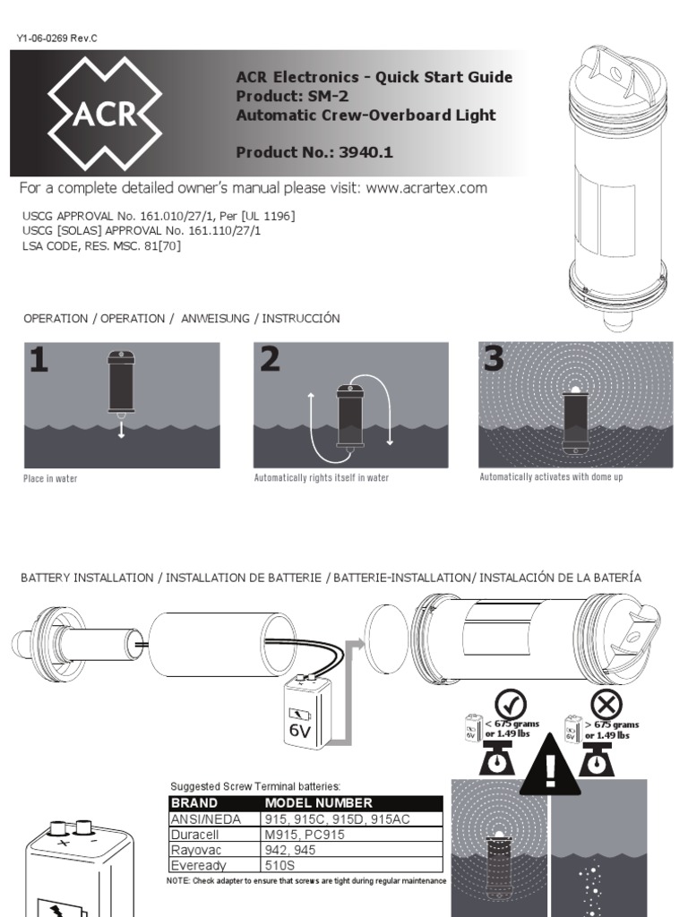 Automatic Crew-Overboard (COB) Marker Light - Y1!06!0269 - Sm2-Quick ...