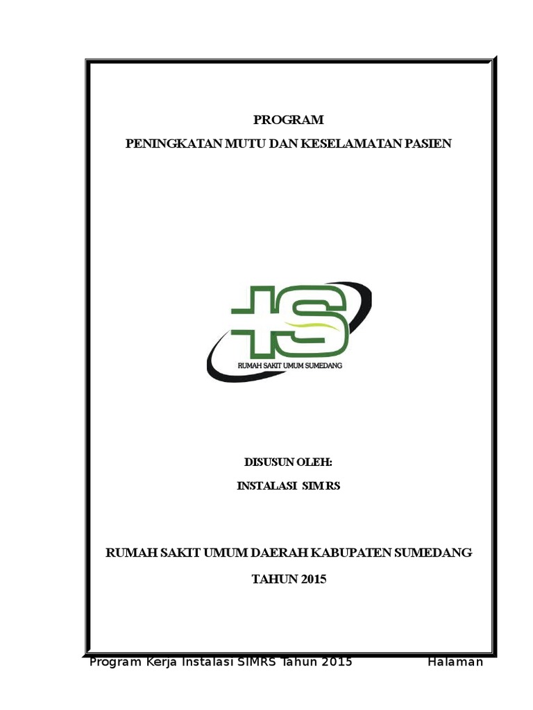 Program PMKP Unit Kerja Instalasi Simrs Rev | PDF