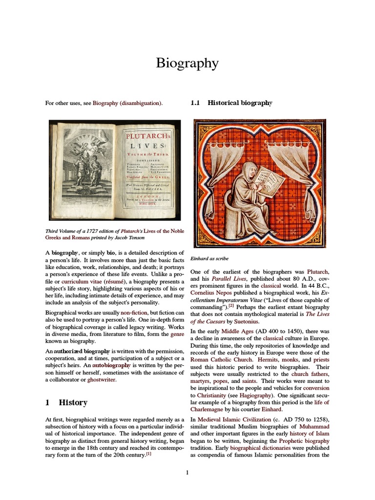 Biography PDF | PDF | Classics