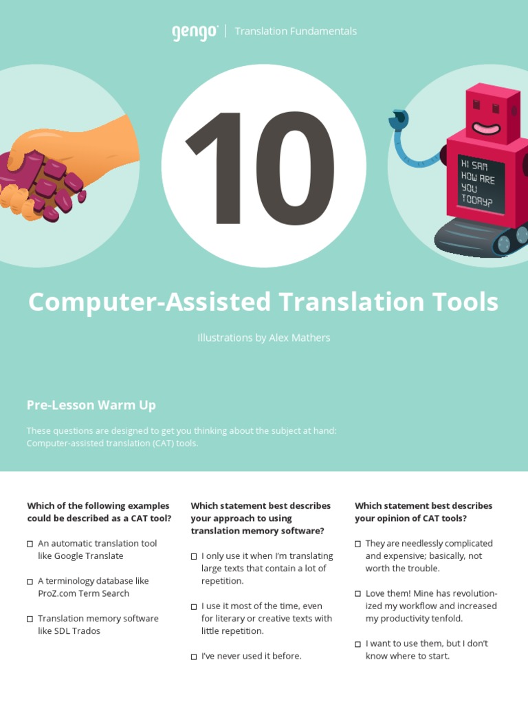 10 Computer Assisted Translation Tools Lesson | PDF | Translations ...