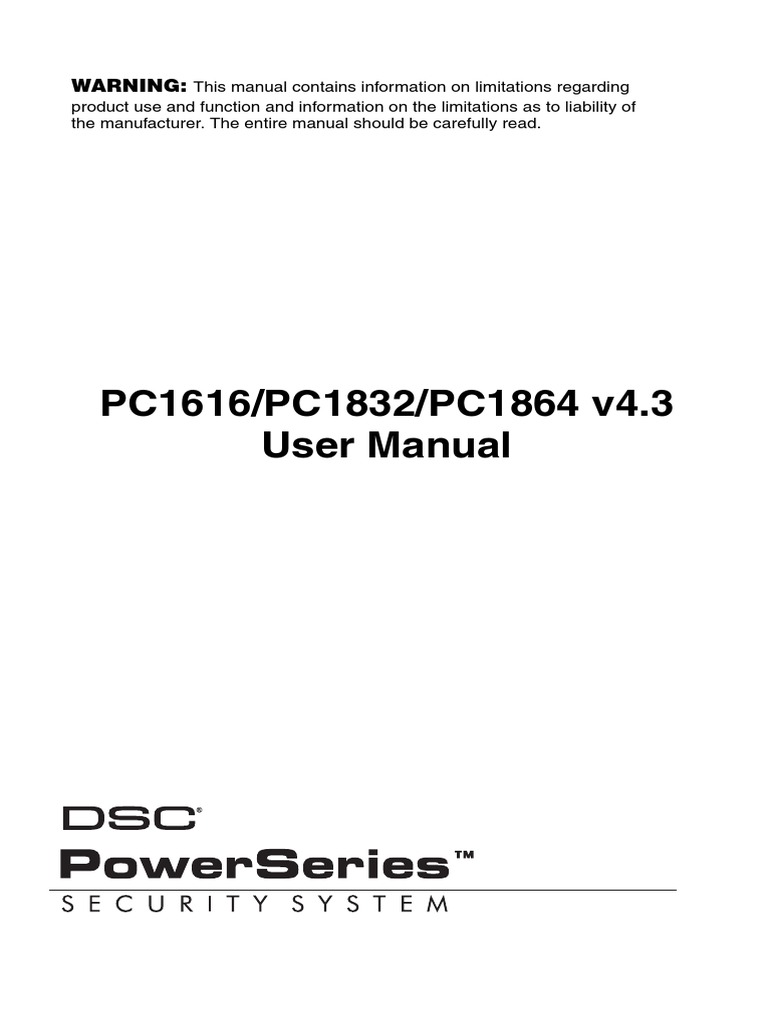 PC1616/PC1832/PC1864 v4.3 User Manual: Warning | PDF | Technology ...