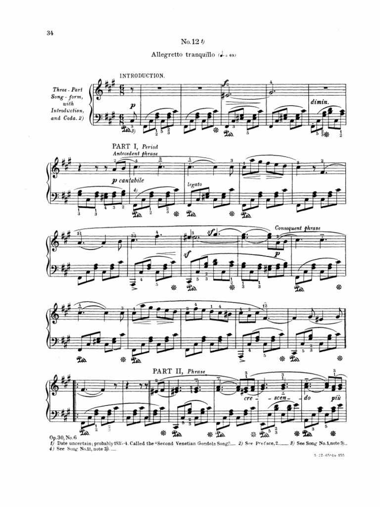 Mendelssohn - Song Without Words Op.30 N6 PDF | PDF