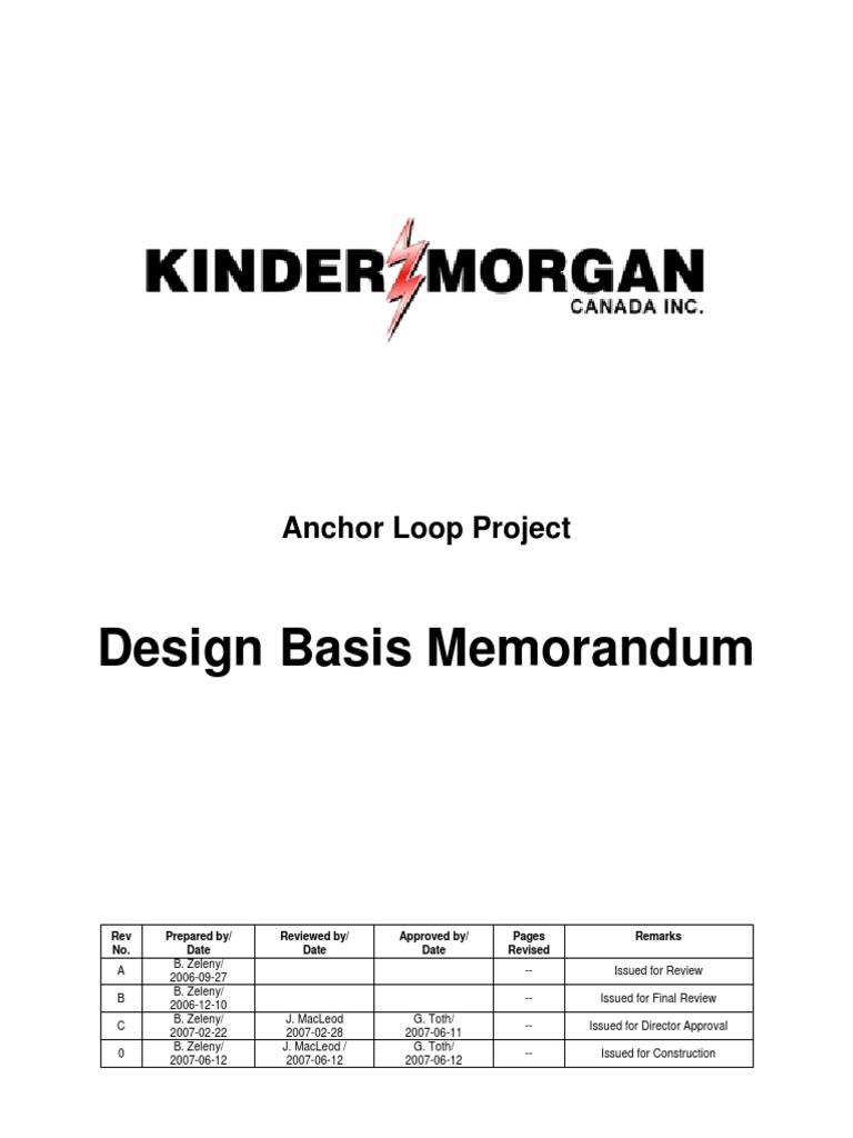 Design Basis Memorandum - Regulatory Document Index | PDF | Pipeline ...