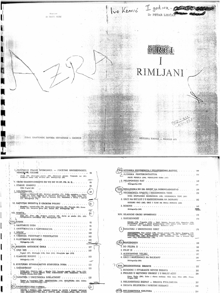 Grci I Rimljani - Petar Lisicar PDF | PDF