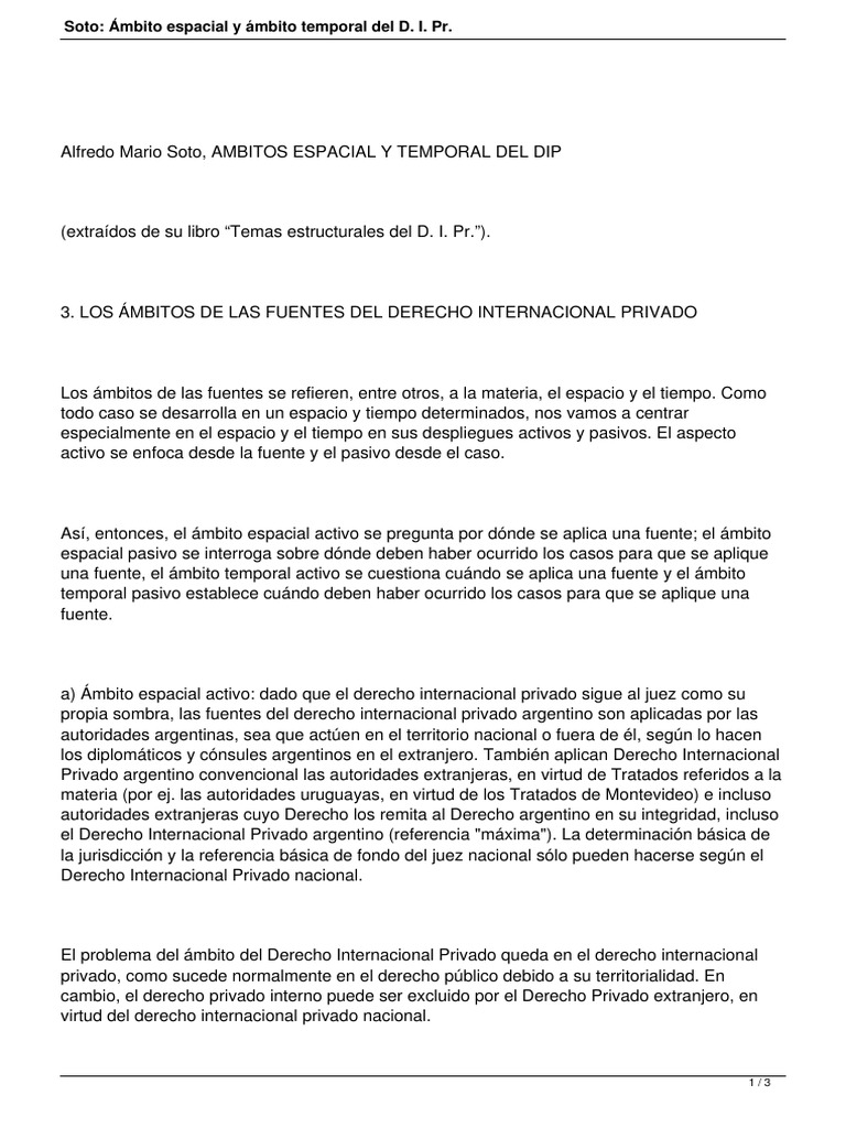 Soto Ambito Espacial y Ambito Temporal Del D I PR | PDF | Tratado ...